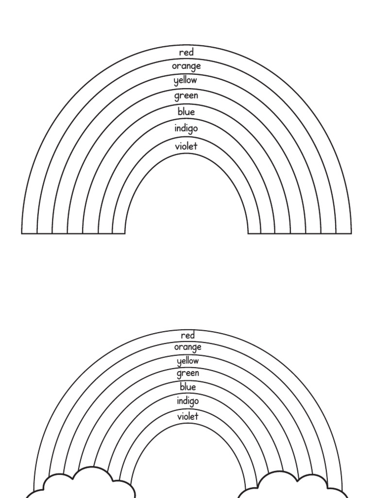 Rainbow Template With Color Words | PDF