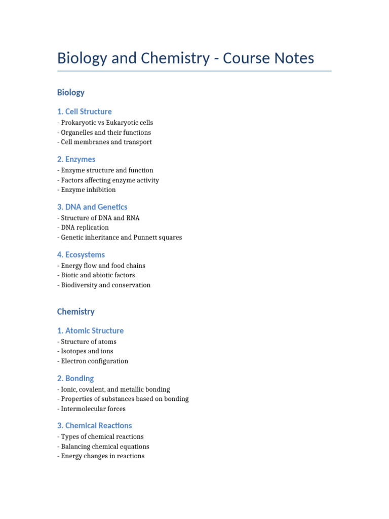 Biology Course Notes | PDF