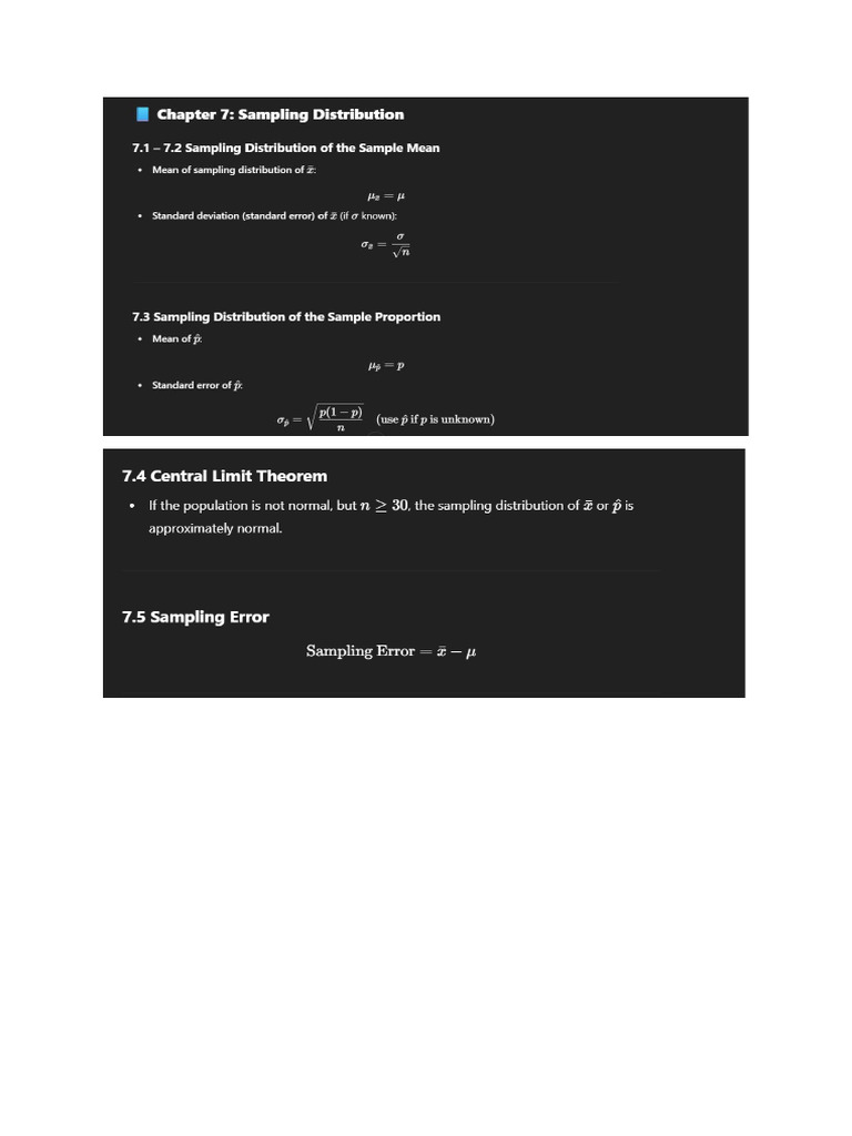 Statistics Formula Cheat Sheets (7 To 13) | PDF | Errors And Residuals ...