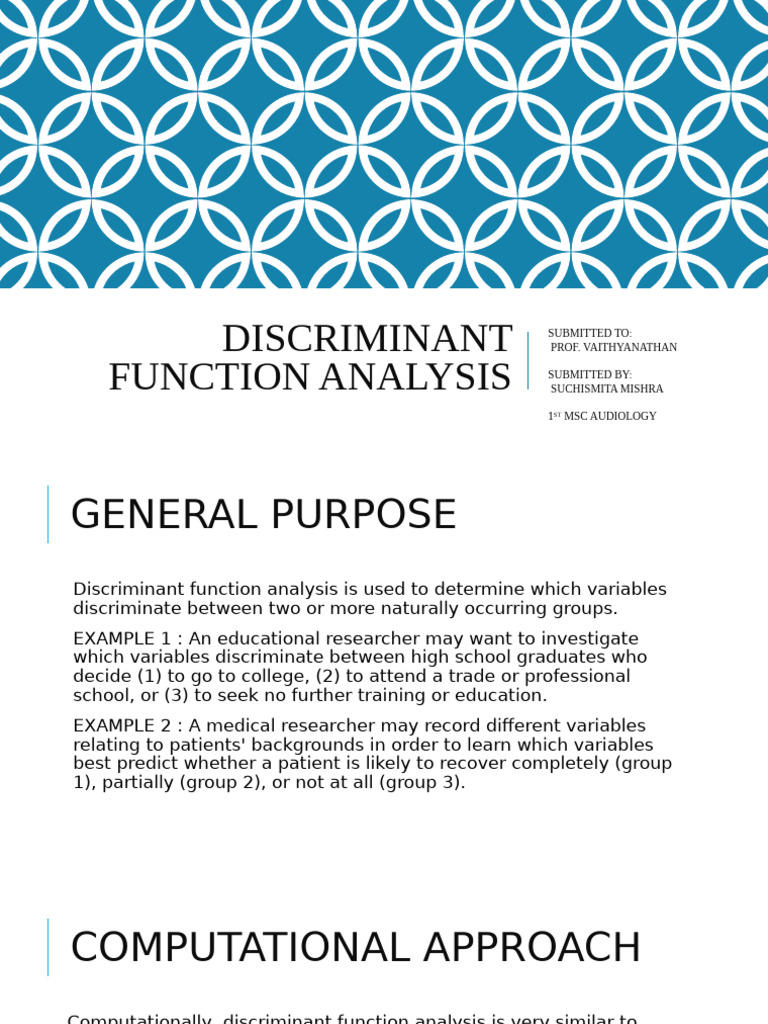 Discriminant Function Analysis and Critical Analysis | PDF | Regression ...