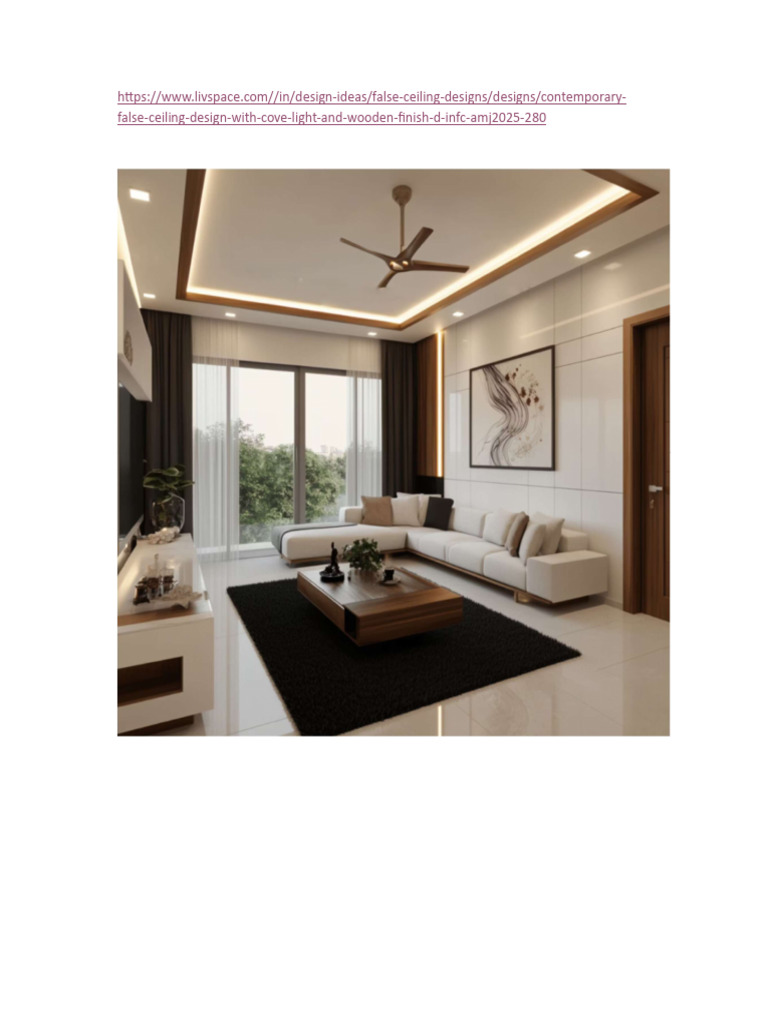 Modern Single Layer False Ceiling Designs | PDF
