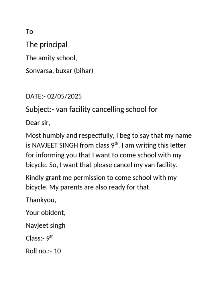 Application For Canceling School Van Facility | PDF