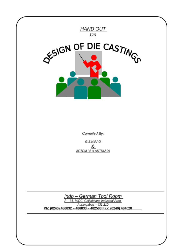1 - Introduction To Die Casting Dies | PDF | Casting | Alloy