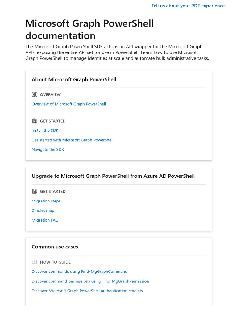 Powershell Microsoftgraph Graph Powershell 1.0 | PDF | Computing | Software