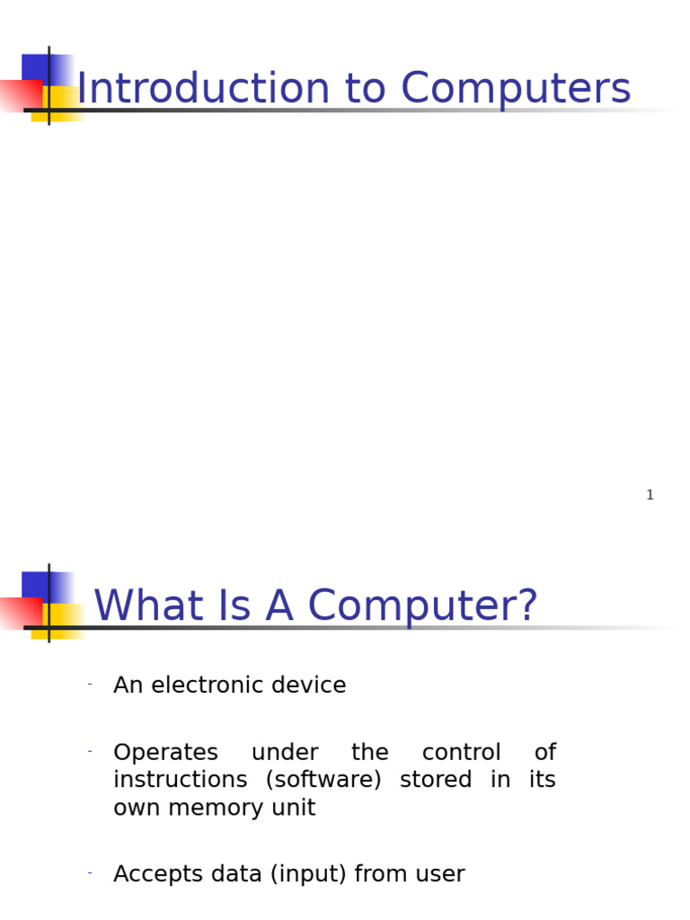 Class 1 Introduction To Computers | PDF | Operating System | Random ...