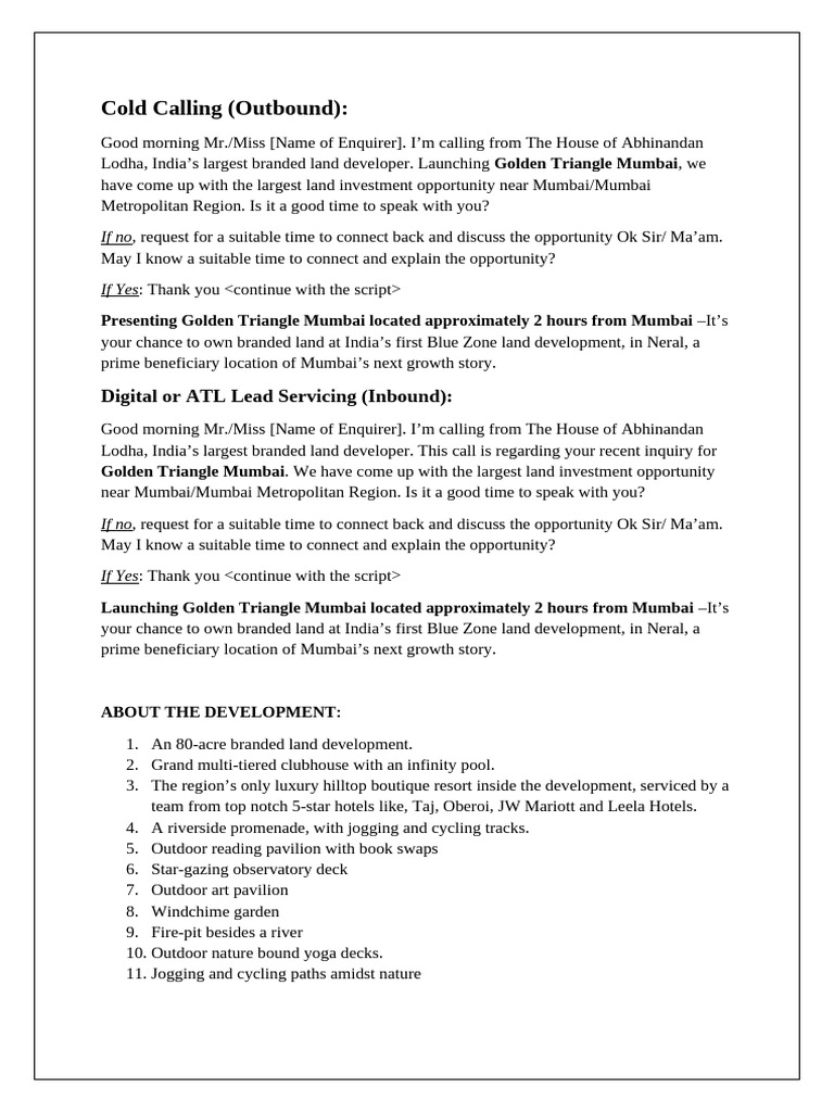 GTM Launch Calling Script Dt. 04.06.2025 | PDF