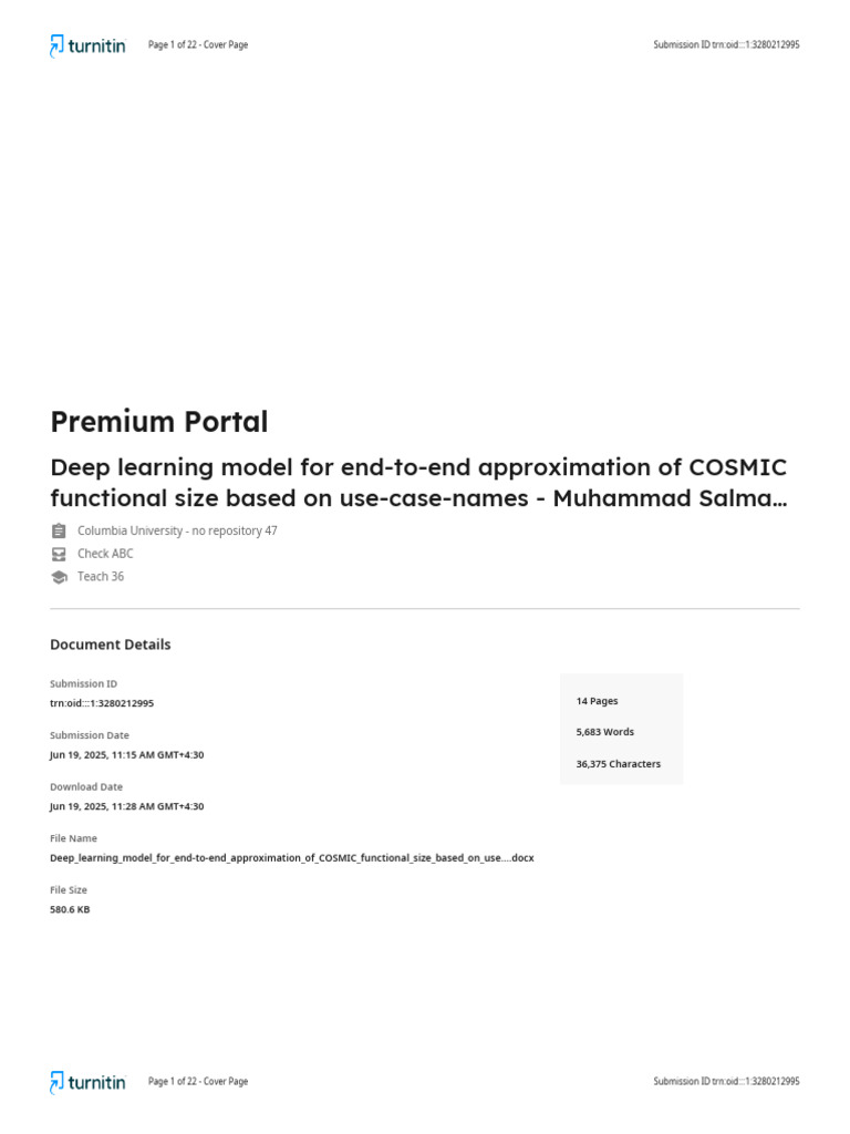 Deep Learning Model For End-To-End Approximation of COSMIC Functional ...