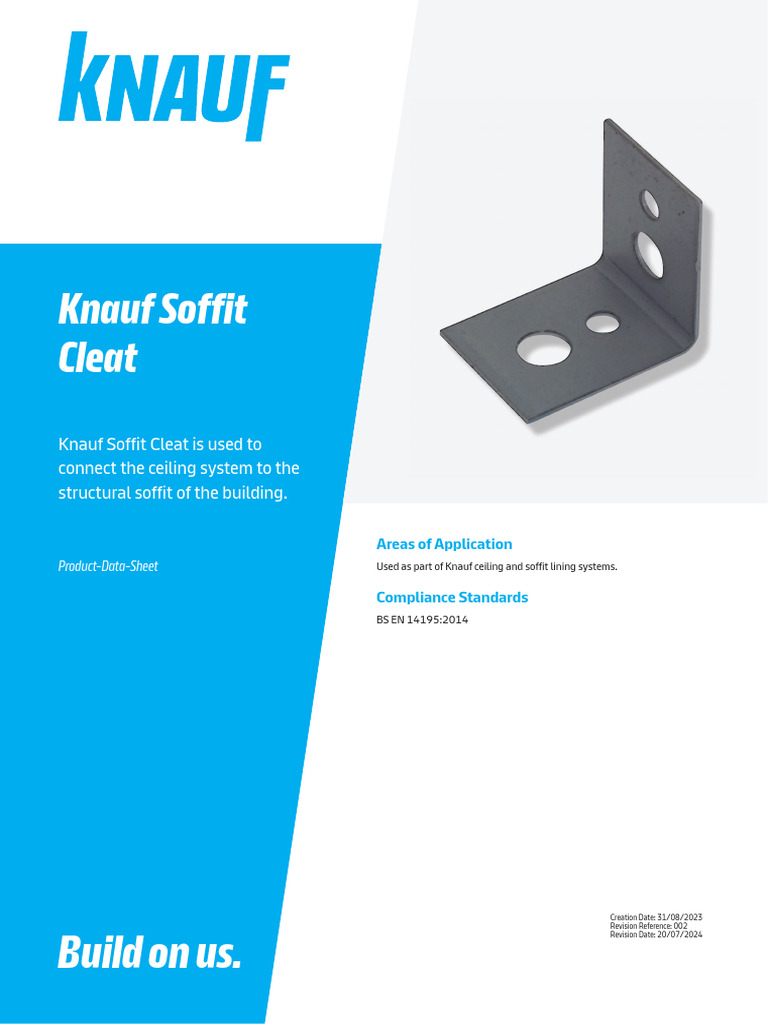 Knauf Product Data Sheet - Soffit Cleat | PDF | Recycling | Materials