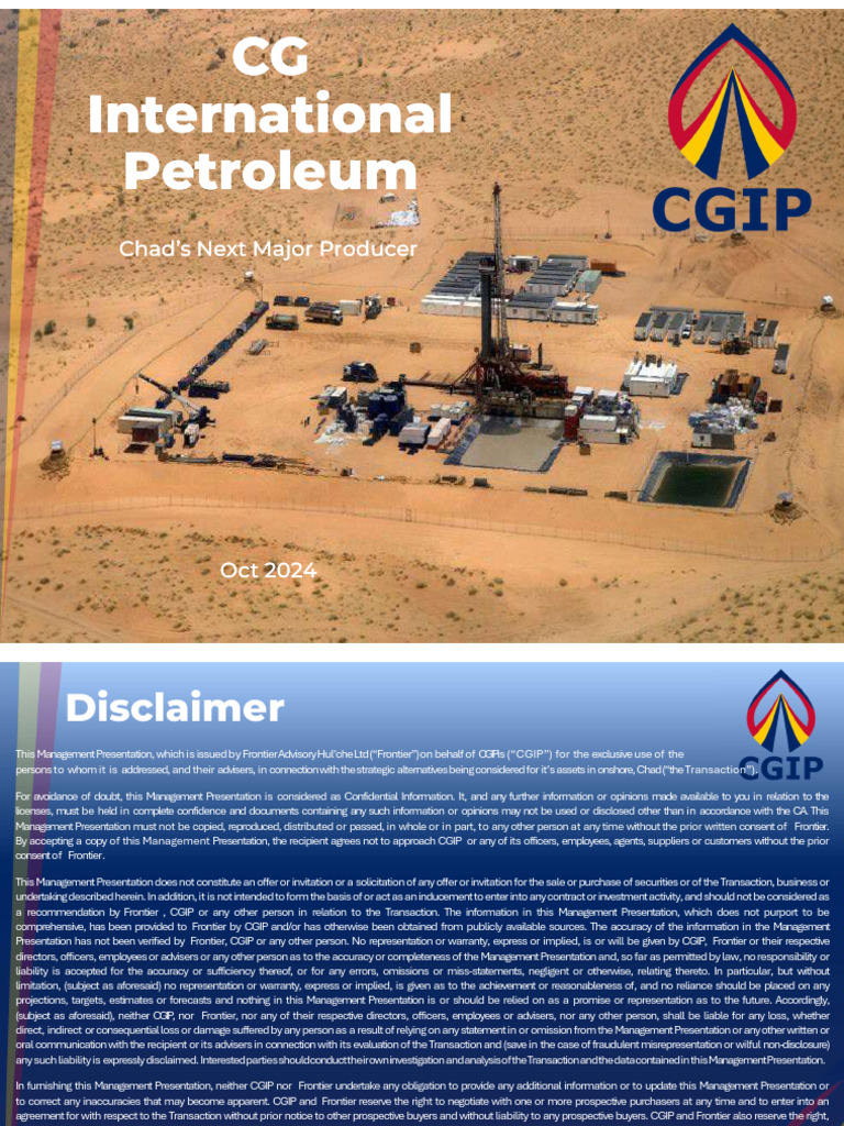 CGIP Chad Oil Investment Overview | PDF | Legal Liability | Barrel (Unit)