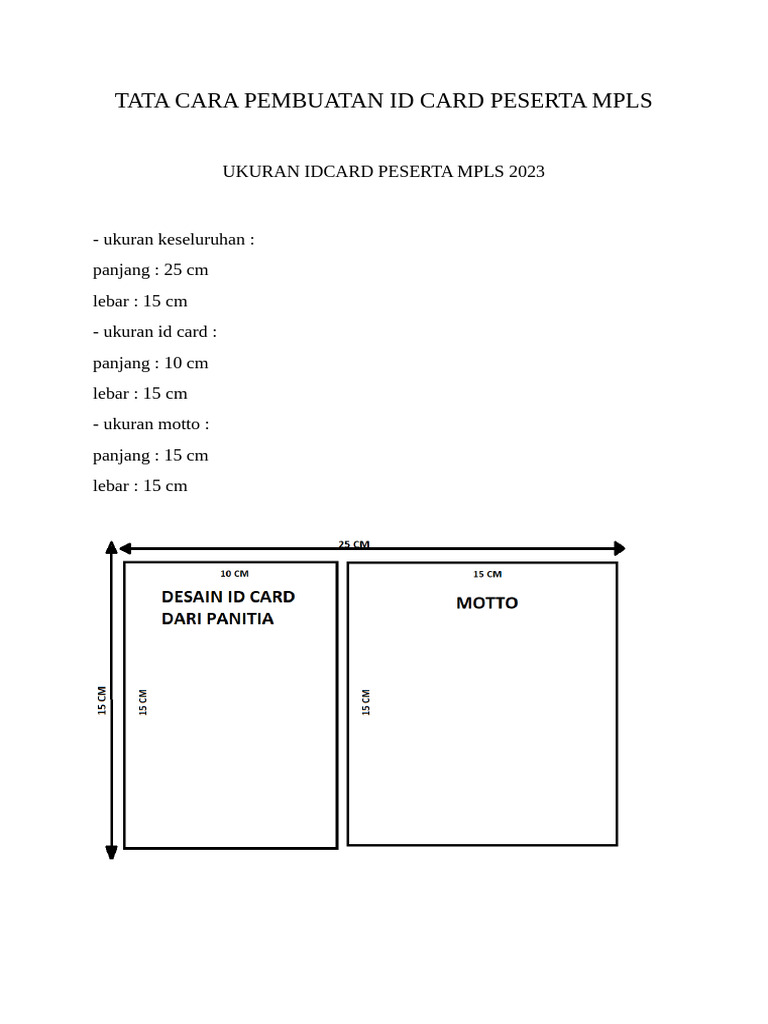 Tata Cara Pembuatan Id Card Peserta Mpls | PDF