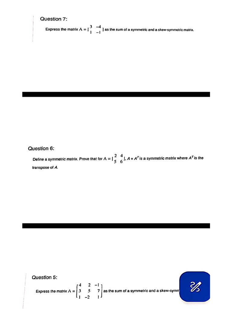 Matrices Questions | PDF