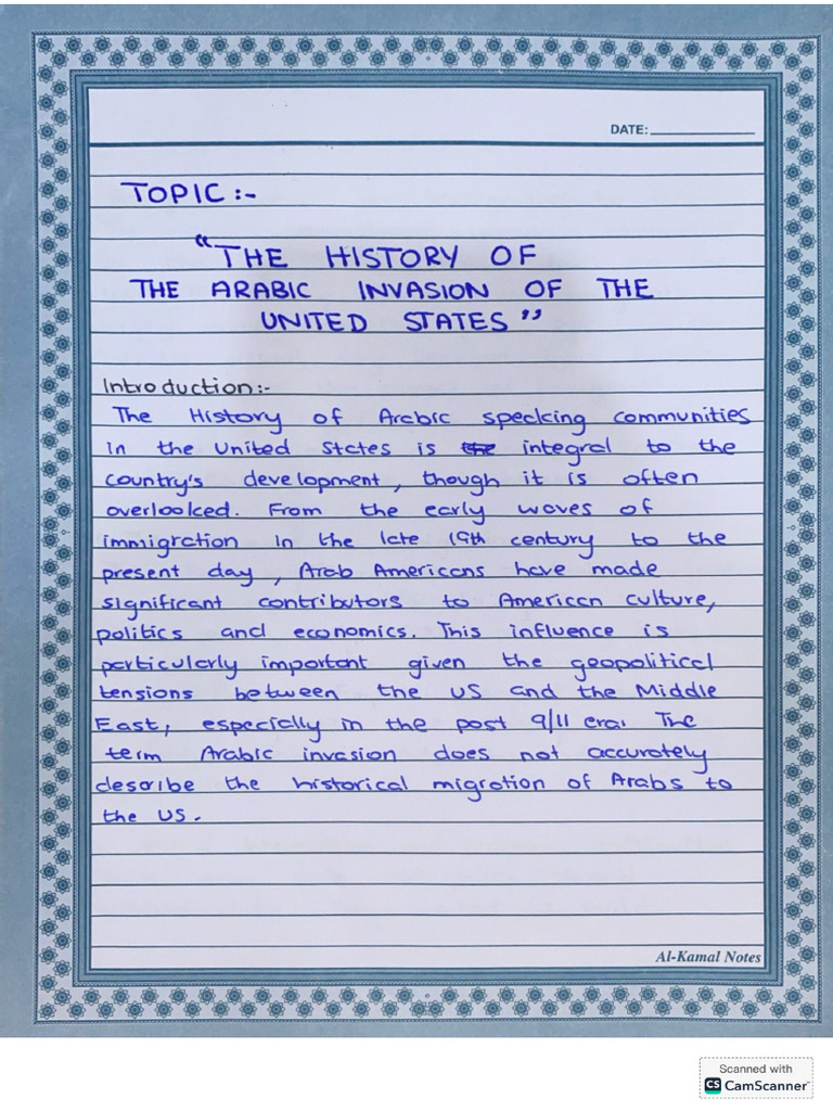 TOPIC. Arabic Invasion of USA | PDF