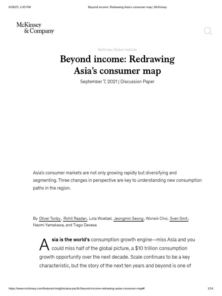 Beyond Income - Redrawing Asia's Consumer Map - McKinsey | PDF ...