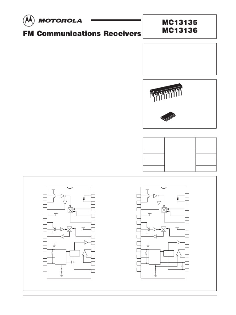 MC13136 Dual Conversion FM Receiver | PDF | Frequency Modulation ...