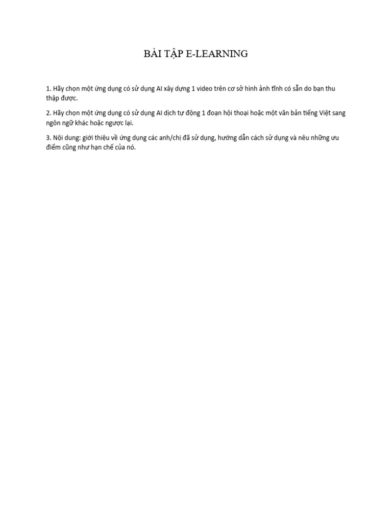 Bài Tập e - Learning 4 | PDF