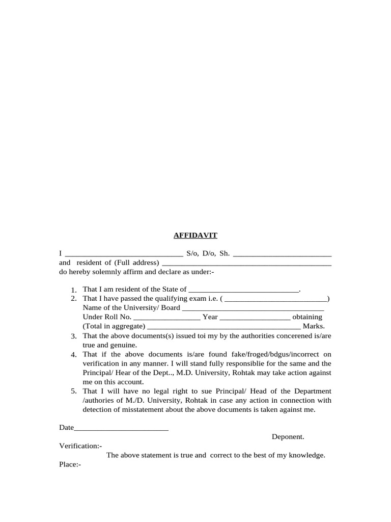M.D.U. (Documents Verification Affidavit) 2345 | PDF