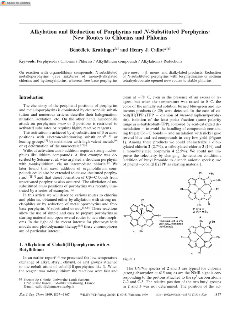 Eur J Org Chem - 1999 - Krattinger - Alkylation and Reduction of ...