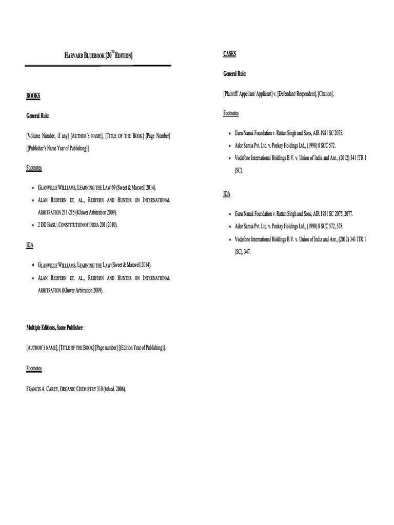 Harvard Bluebook 20th Edition Guide | PDF | Justice | Crime & Violence
