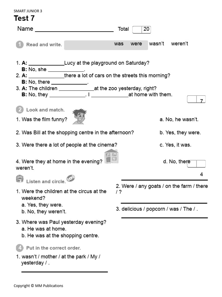 SMART Junior 3 Test 7 Overview | PDF