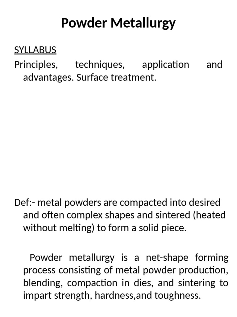 Powder Metallurgy | PDF
