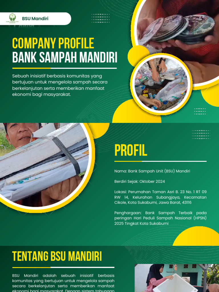 Profil Bank Sampah Unit Mandiri | PDF