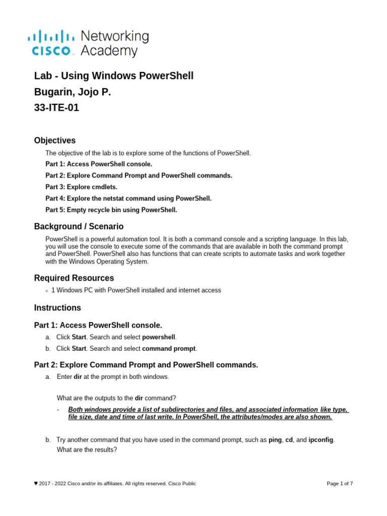 PowerShell Lab: Explore Commands & Cmdlets | PDF | Command Line ...