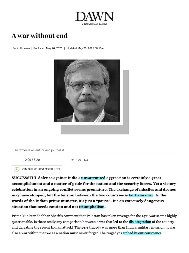 A War Without End - Newspaper | PDF | Pakistan | International Relations