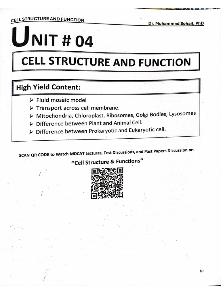 Cell Structure and Function | PDF