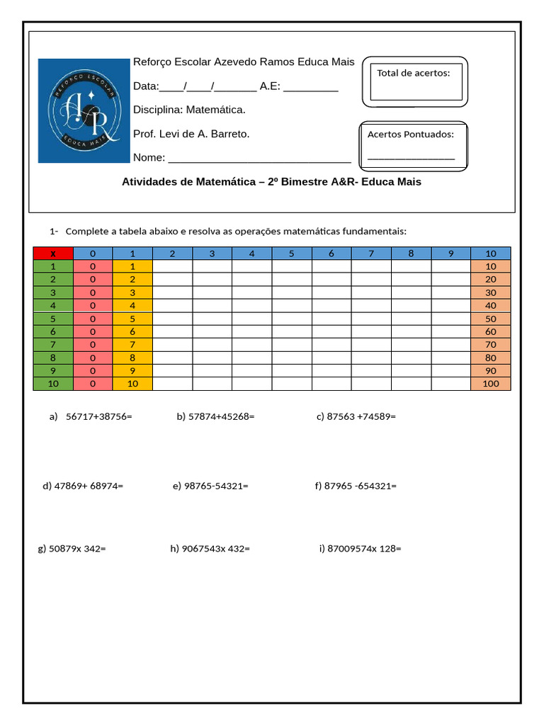 Atividade 6 Ano Clara - Crit. de Divis Por 2 3 4 5 6 | PDF