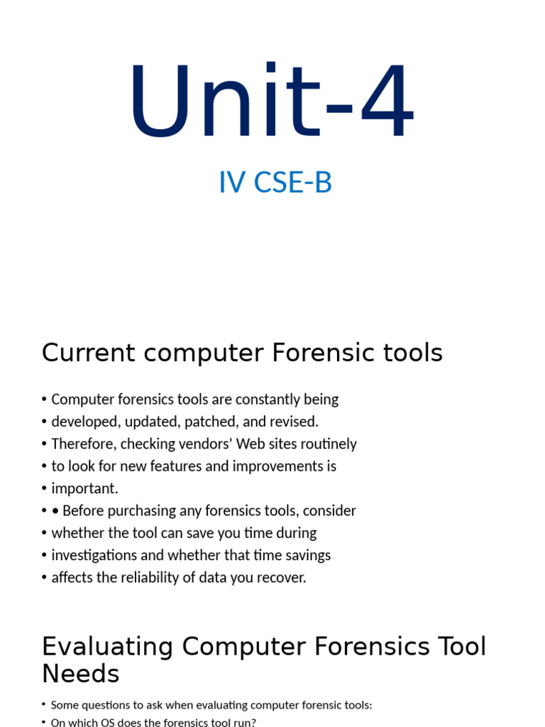 CF Unit4 Current Forensic Tools26042021 | PDF | Command Line Interface | Computer File