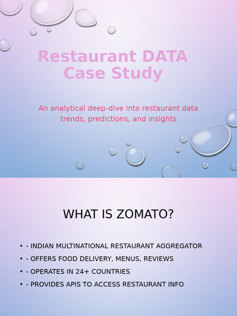 Restaurant Case Study | PDF