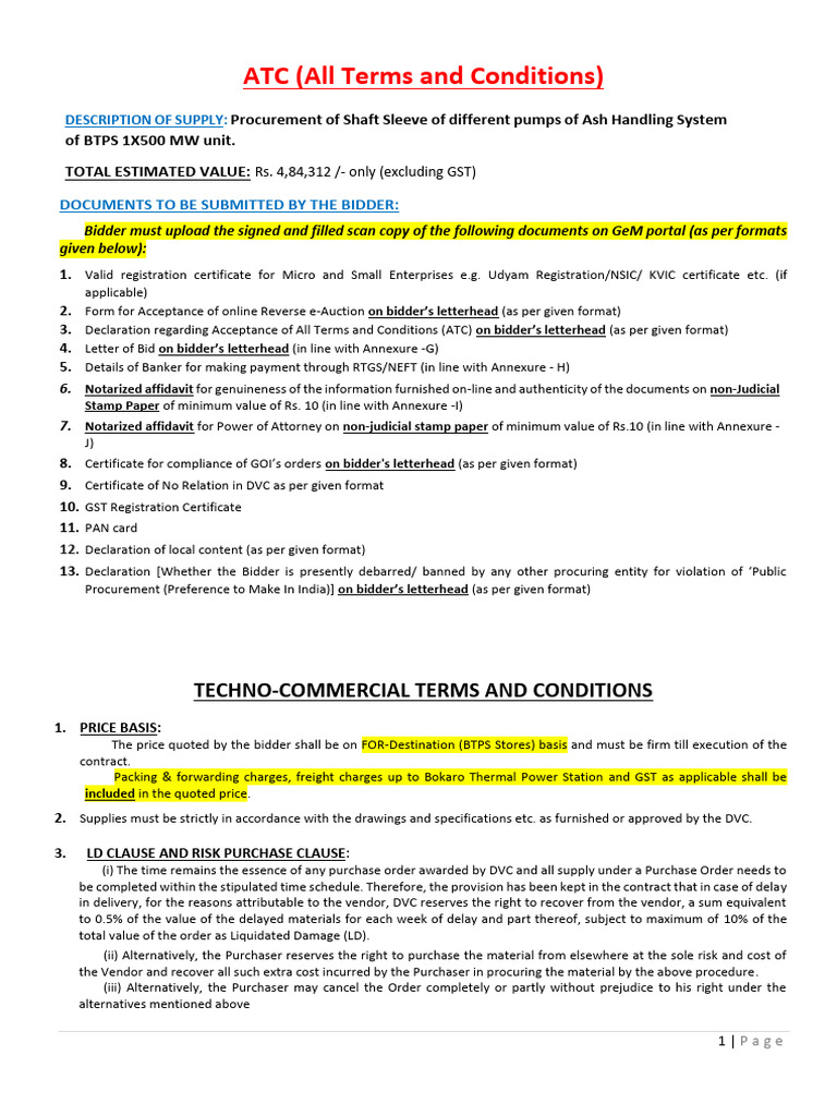 Atc SLV 1 Arup - Roy@dvc - Gov.in | PDF | Legal Liability | Guarantee