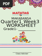 MAKABANSA WORKSHEET Week 3 | PDF