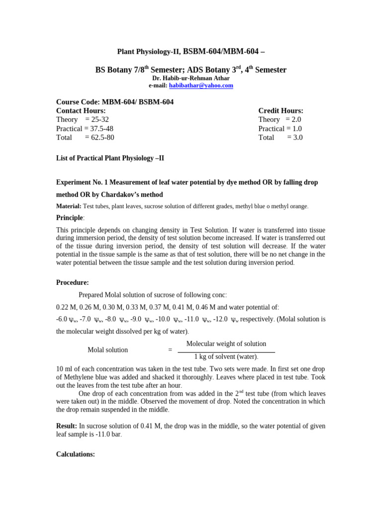 Practical-Physiology-II 2025 | PDF | Applied And Interdisciplinary Physics | Chemistry