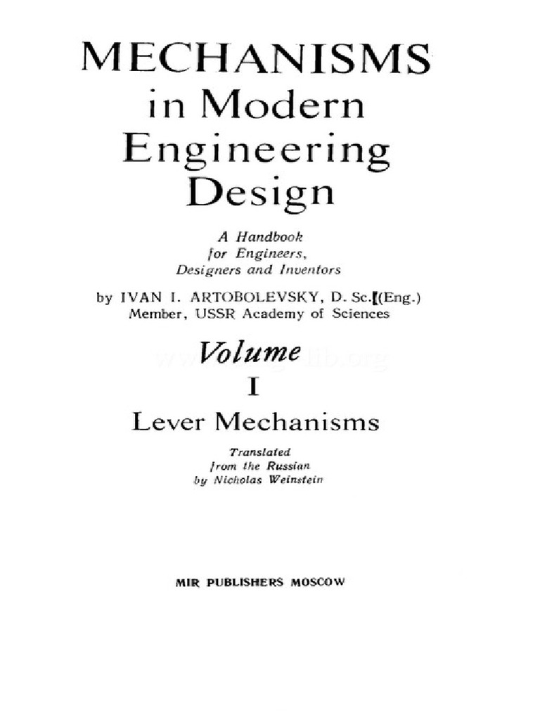 Mechanism in Modern Engineering V1-Lever Mechanism | PDF