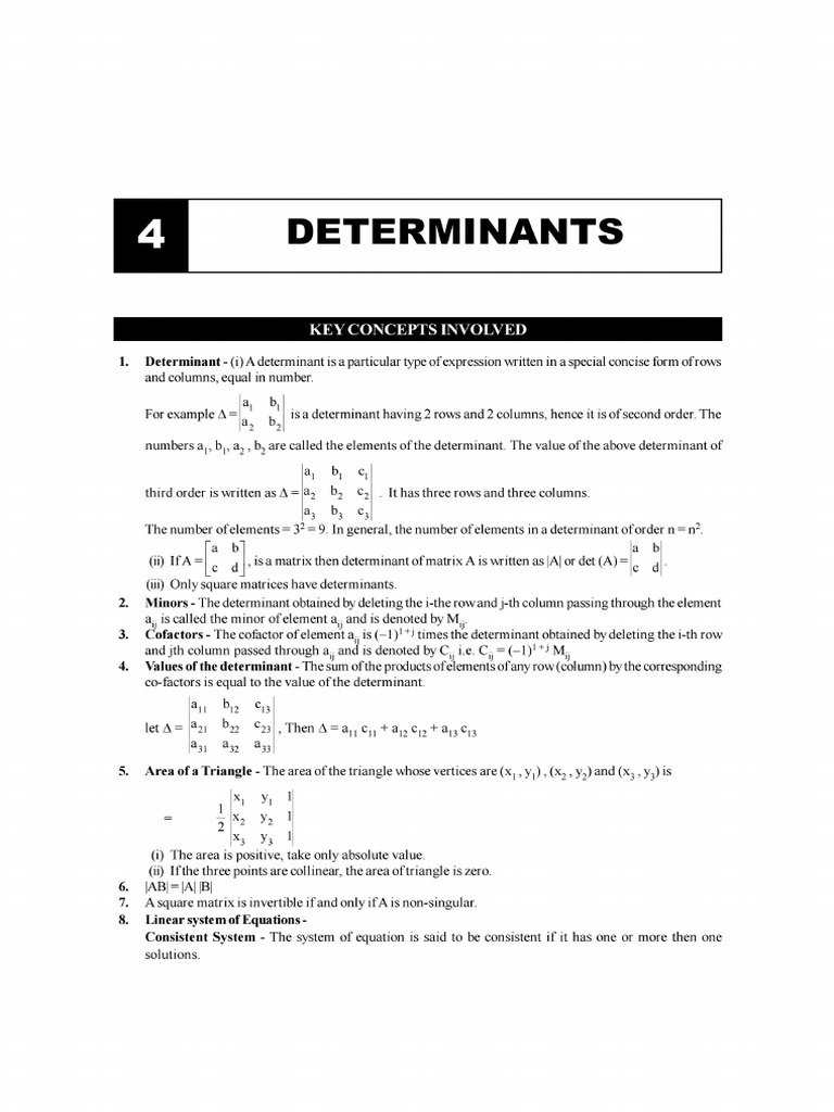 Gist - Ch4 Determinants | PDF