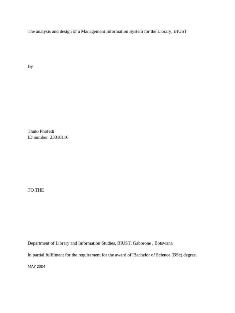 'The Analysis and Design of A Management Information System | PDF