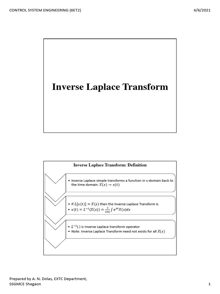 Lecture 3 CSE by A. N. Dolas | PDF | Laplace Transform | Algorithms