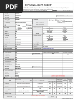 PERSONAL DATA SHEET PDS Editable | PDF | Government