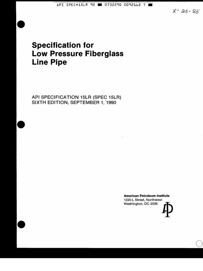 API 15LR Low Pressure Fiberglass Line Pipe | PDF | Resource Extraction | Fossil Fuels