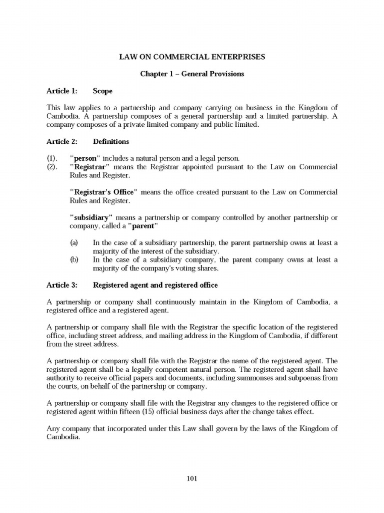 Law On Commercial Enterprises 2005 | PDF