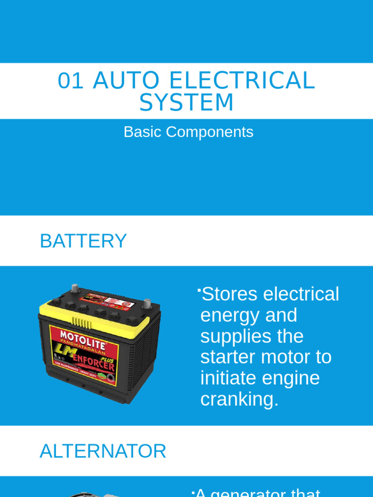 Auto Electrical System Components Guide | PDF