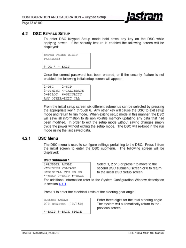 DSC Keypad Setup Instructions | PDF | Menu (Computing) | Feedback