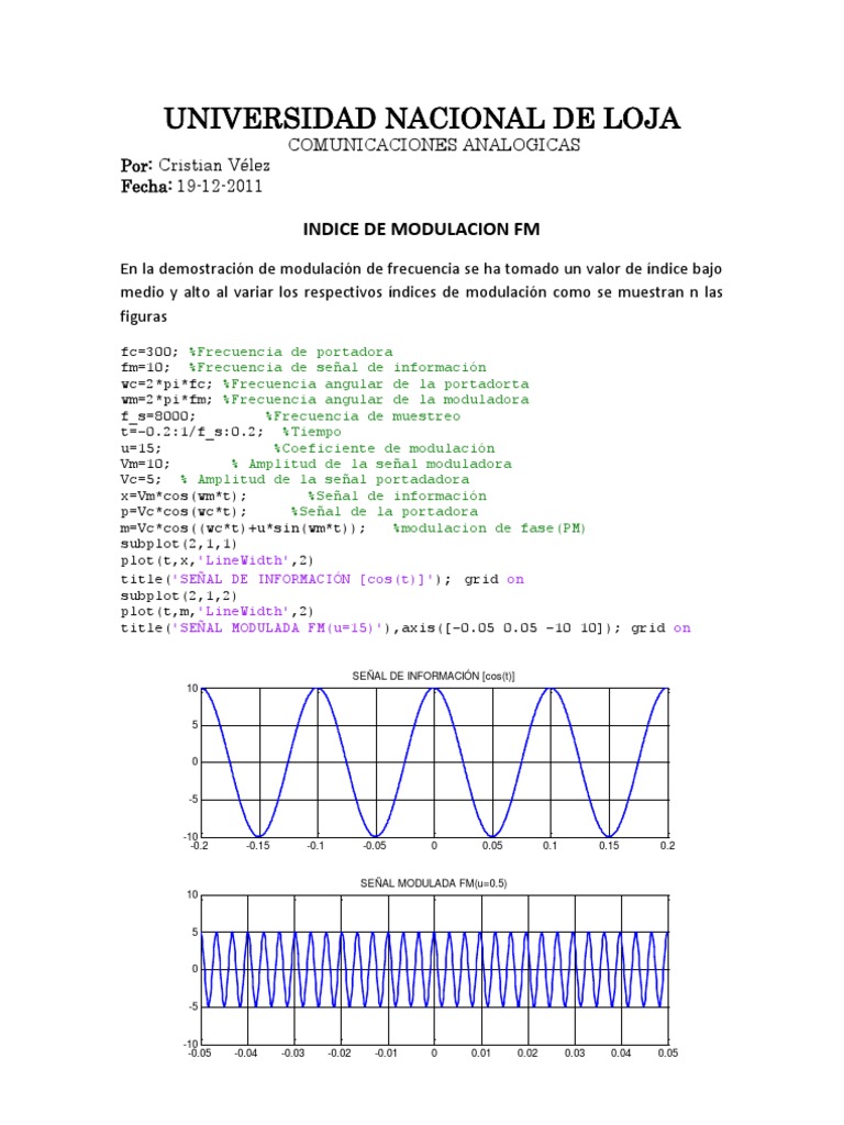 Demostracion FM | PDF | Modulación | Modulación de frecuencia