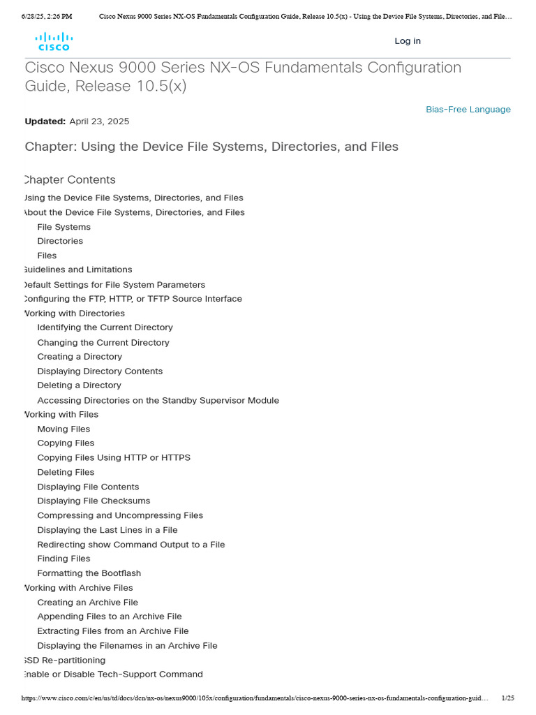 Cisco Nexus 9000 File System Guide | PDF | File Transfer Protocol ...