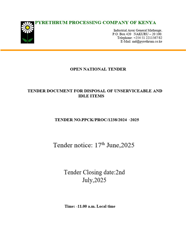 KFS Tenders 2025: Asset Disposal Notice | PDF | Signature