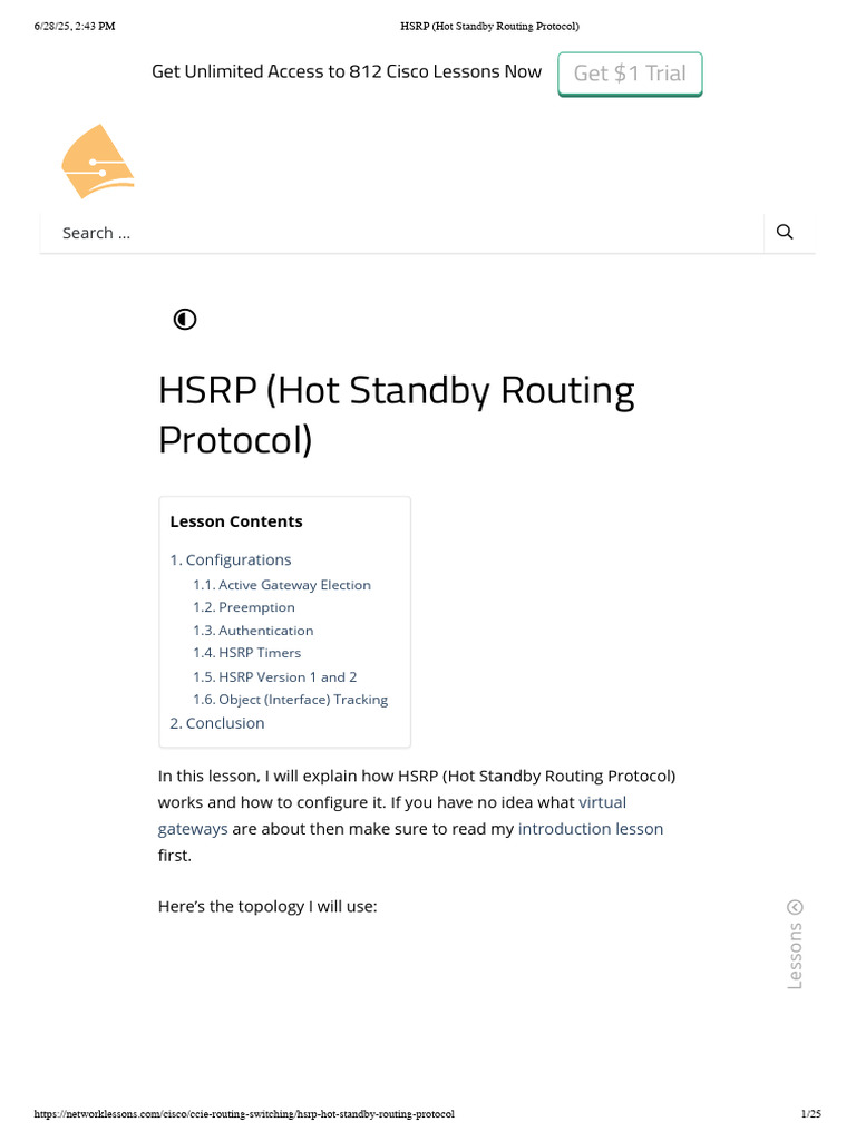 HSRP Configuration and Functionality Guide | PDF | Router (Computing ...