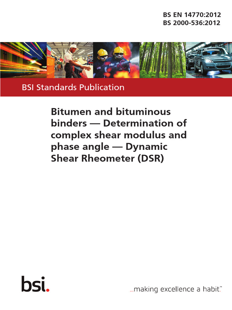 BS EN 14770:2012 Bitumen Testing Standard | PDF | Shear Stress ...