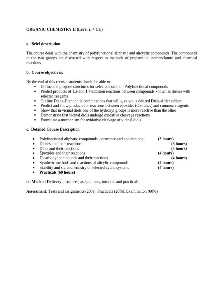Organic Chemistry II | PDF