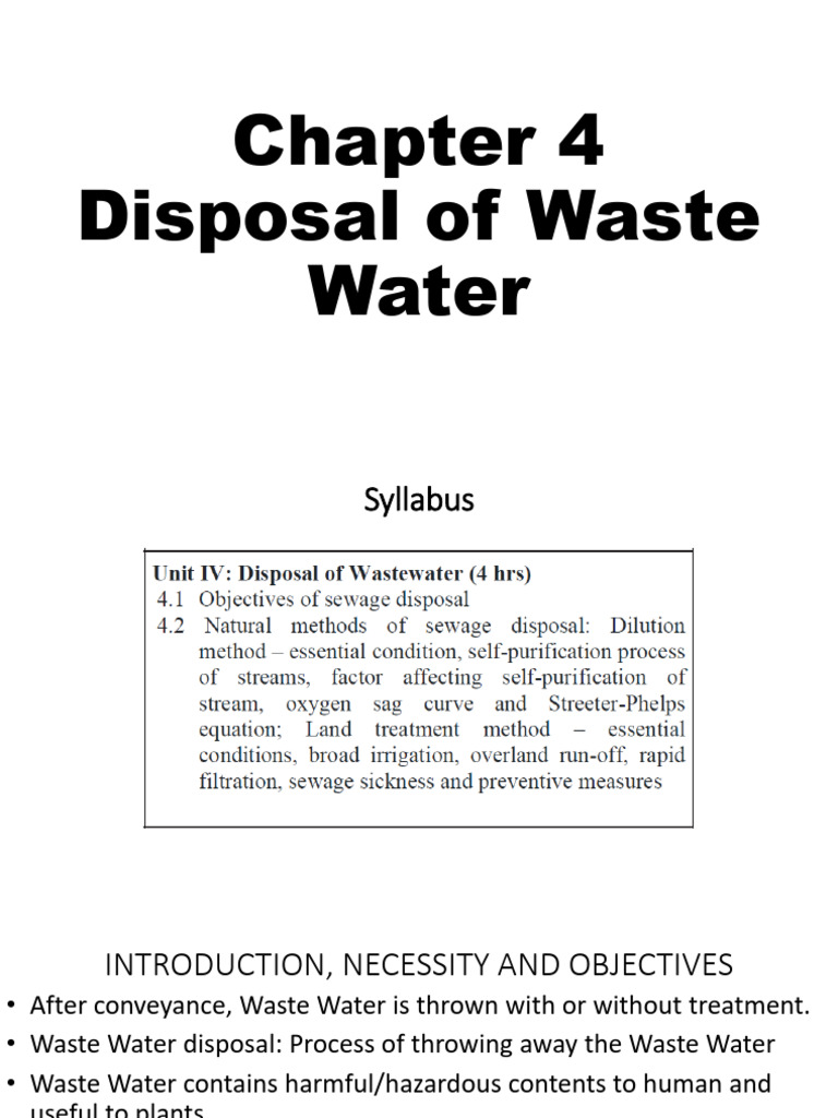 Wastewater Disposal Methods Explained | PDF